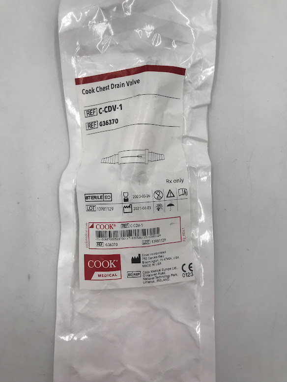 COOK G36370 Chest Drain Valve (X) - GB TECH USA