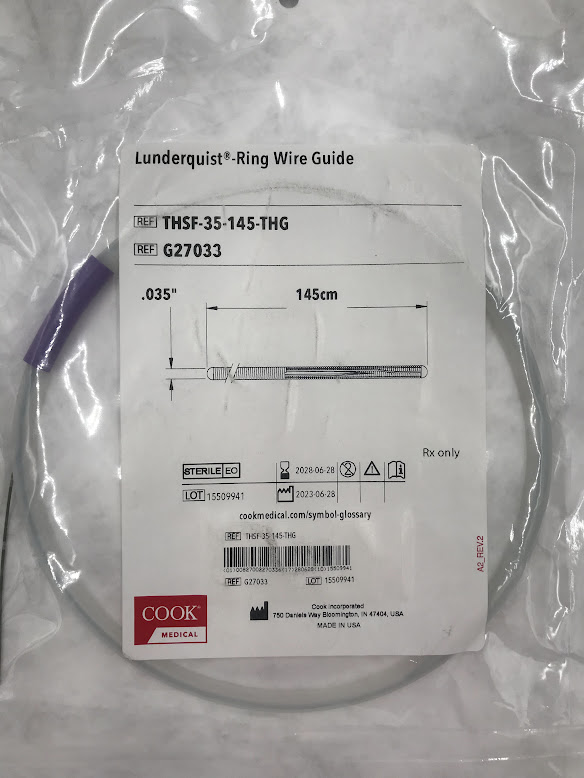 COOK G27033 Lunderquist -Ring Wire Guide 0.035" x 145cm - GB TECH USA