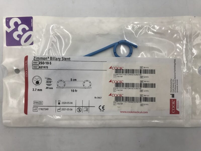 COOK G21975 Zimmon Biliary Stent 5cm x 10Fr (X) - GB TECH USA