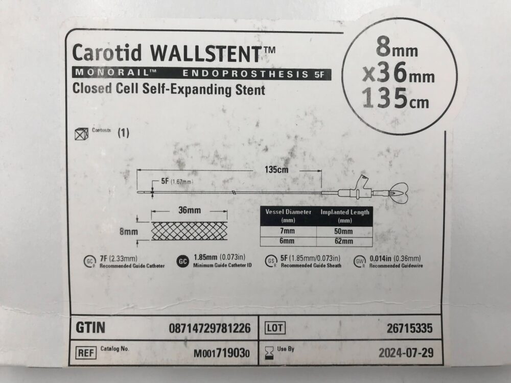 BOSTON SCIENTIFIC 71903 Carotid WALLSTENT Monorail Endoprosthesis ...