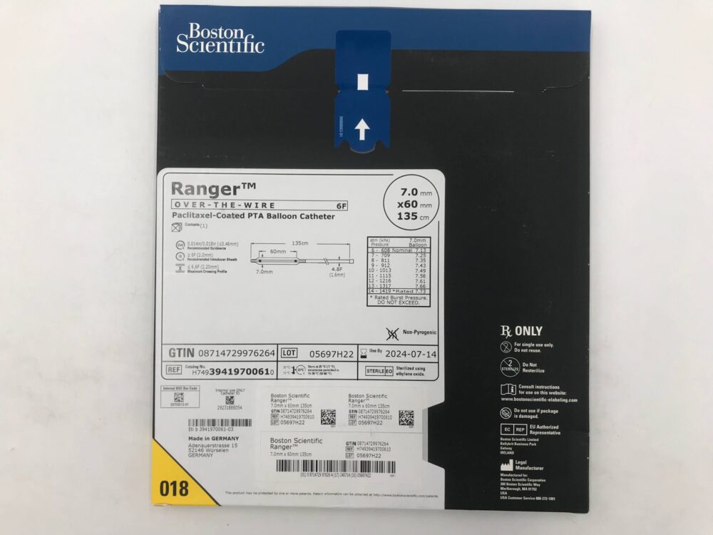 BOSTON SCIENTIFIC 3941970061 Ranger OTW Paclitaxel-Coated PTA Balloon ...