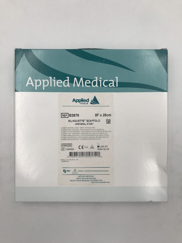 APPLIED MEDICAL B3876 Silhouette Scaffold Ureteral Stent, 8F x 26cm (X ...