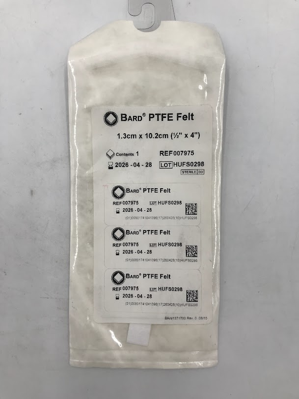 BARD 007975 PTFE Felt 1.3cm x 10.2cm (1/2