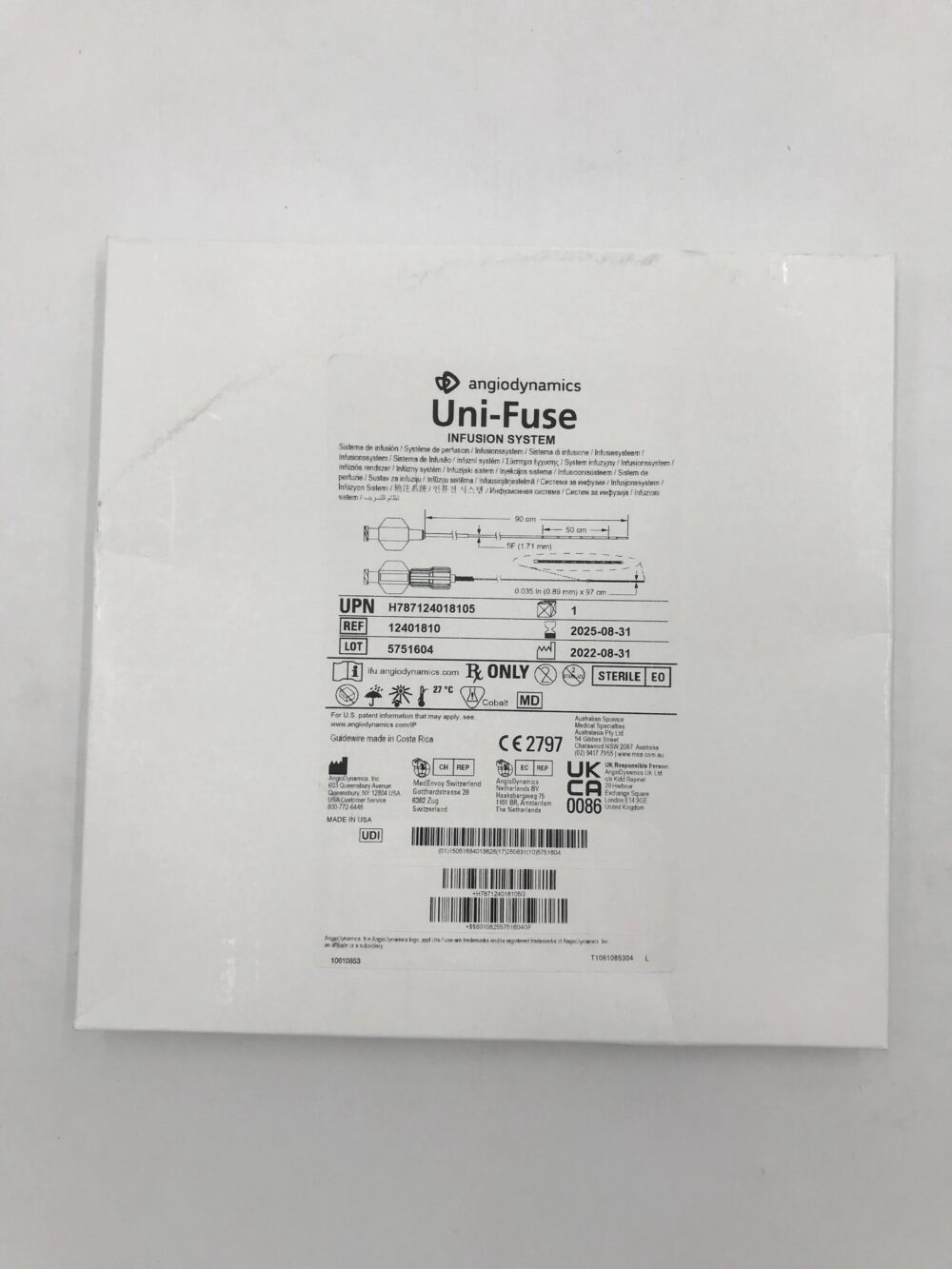 ANGIODYNAMICS 12401810 Uni-Fuse Infusion System With Cooper Wire 5F x ...