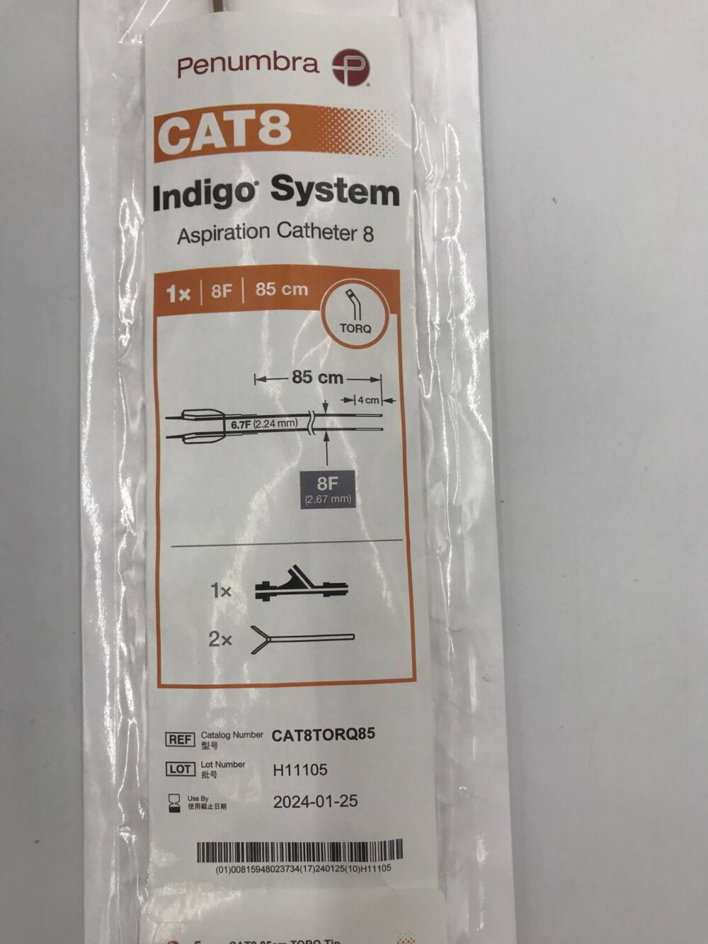 PENUMBRA CAT8TORQ85 CAT8 Indigo System Aspiration Catheter 8 TORQ, 8F x ...