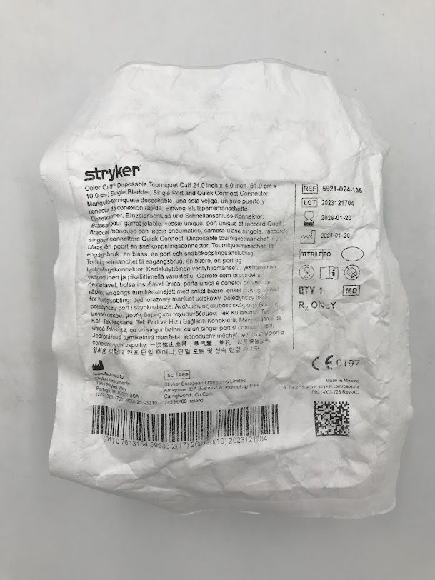 STRYKER 5921-024-135 Color Cuff Quick Connect Single Port Single ...