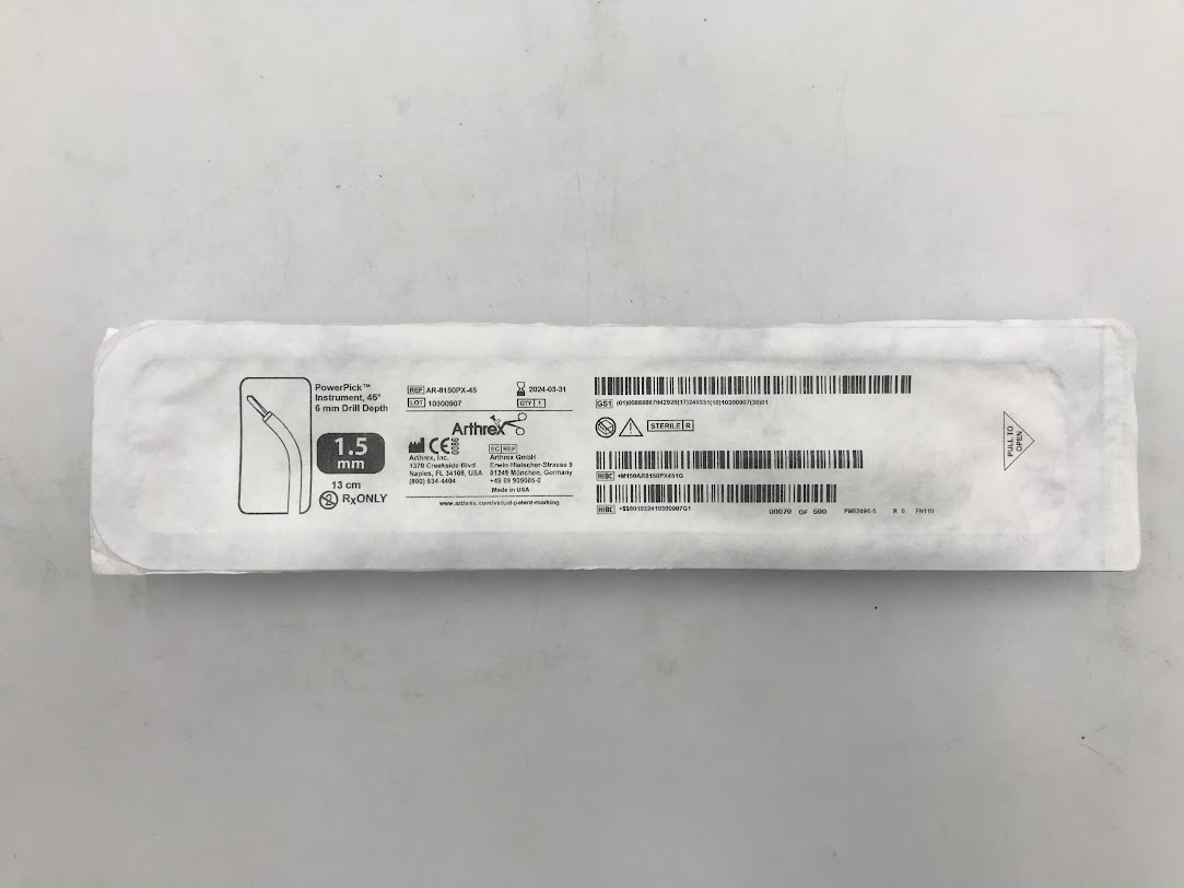 ARTHREX AR-8150PX-45 PowerPick Instrument 45Degrees 6mm Drill Depth 1 ...