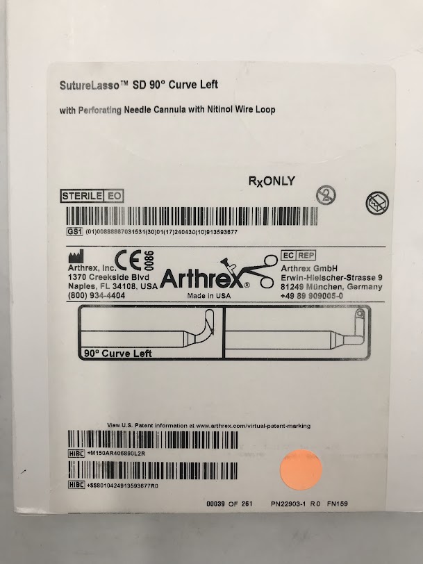 ARTHREX AR-4068-90L SutureLasso SD 90° Curve Left (X) - GB TECH USA