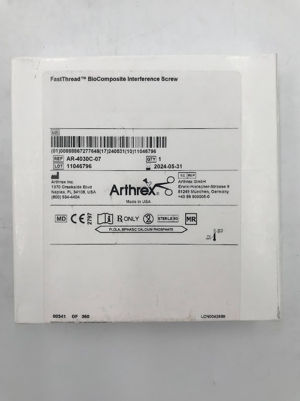 ARTHREX AR-4030C-07 FastThread BioComposite Interface Screw 7 x 30mm (X ...