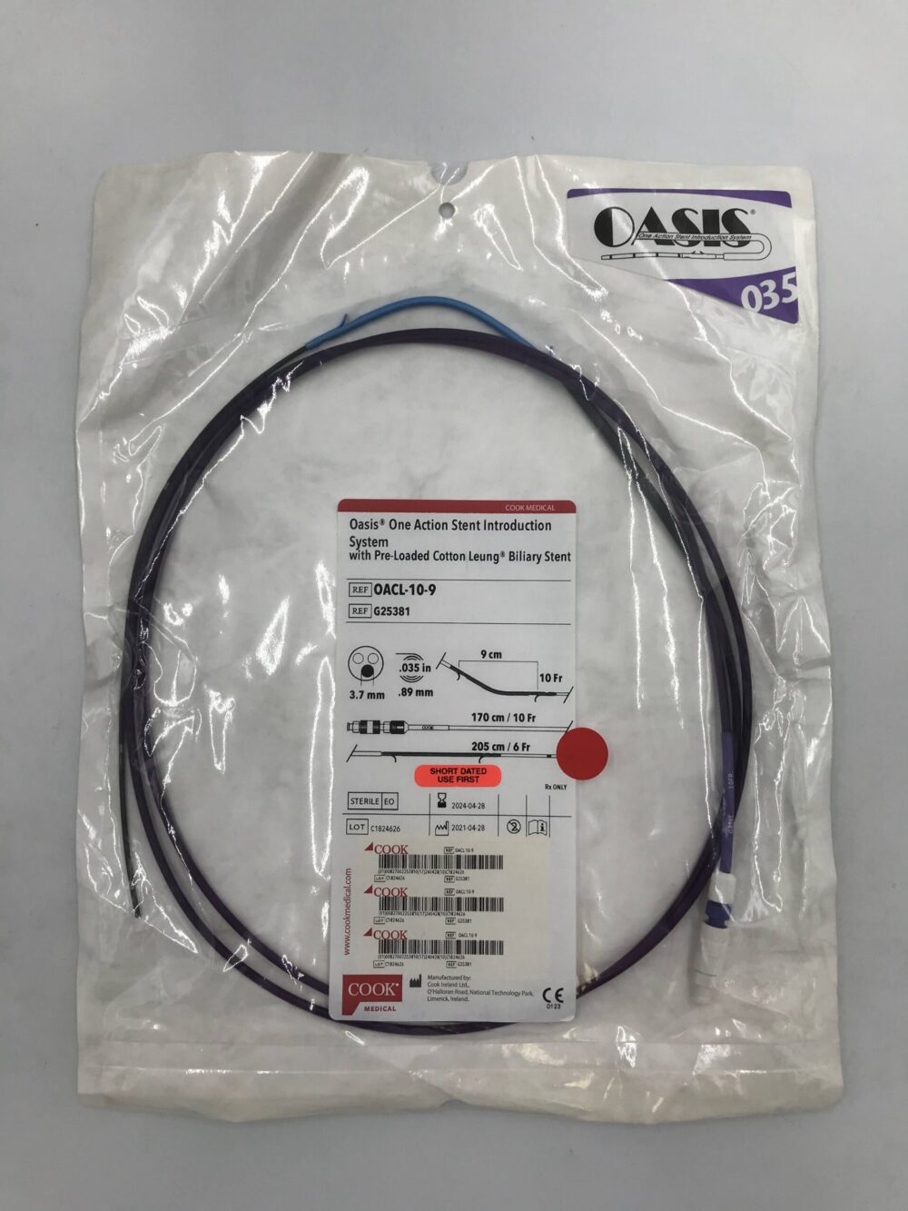 COOK G25381 Oasis One Action Stent Introduction System w/ Pre-Loaded ...